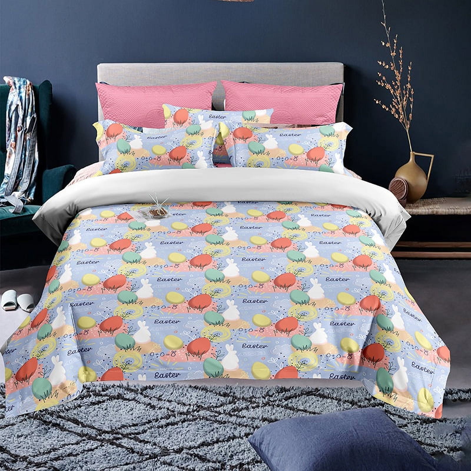 Cartoon Animals Duvet Cover Cute Rabbit Toddler Bedding Set Dorm Room ...