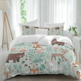 Cartoon Animals Duvet Cover Set Full Size, Cute Foxes Rabbits Bears ...