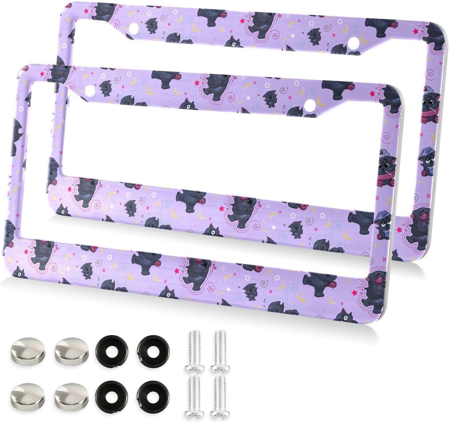 Cartoon Animals License Plate Frame, Decorative Aluminum Car Tag Frames ...