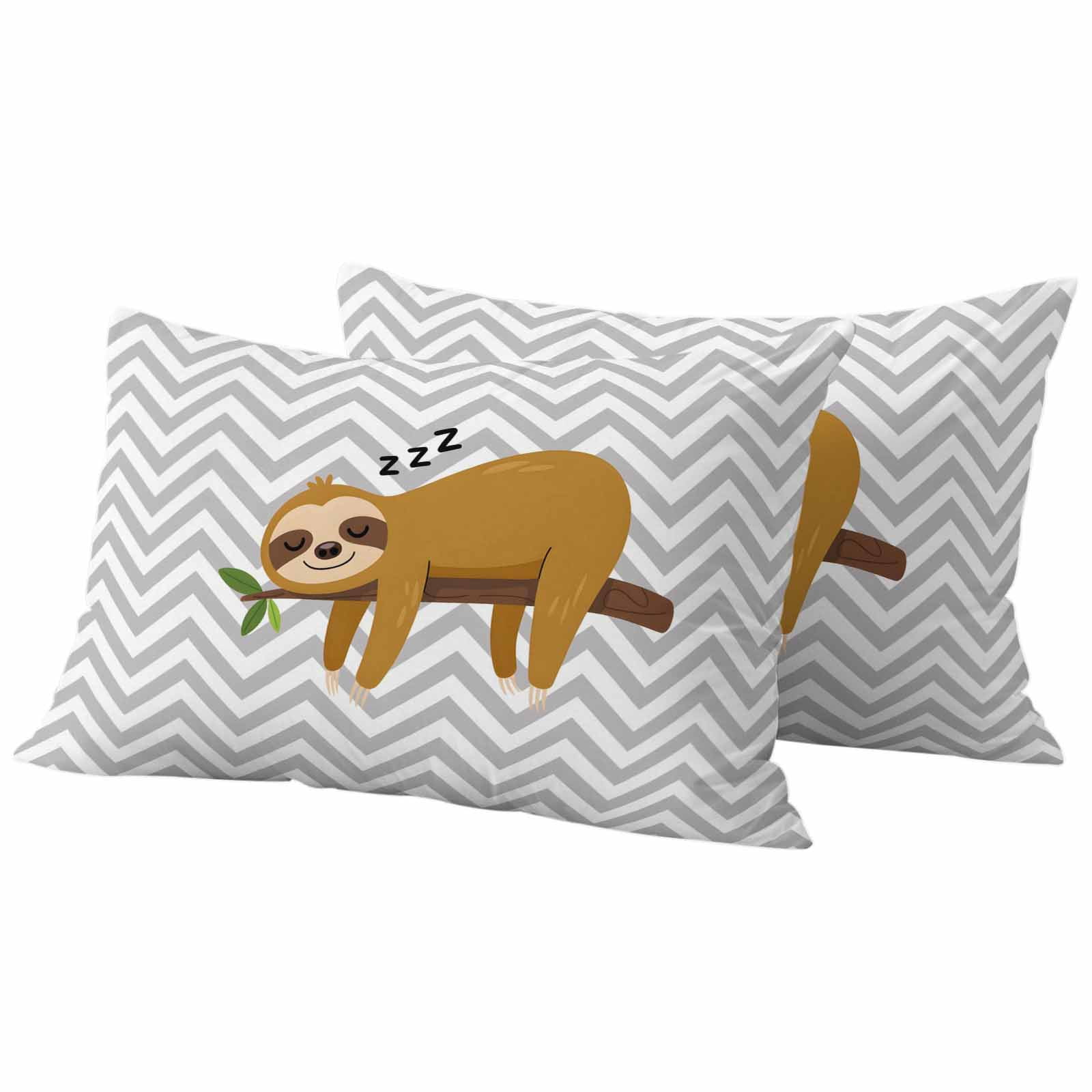 Cartoon Animals Outdoor Pillow Covers Set of 2 Brown Sleeping Lazy ...
