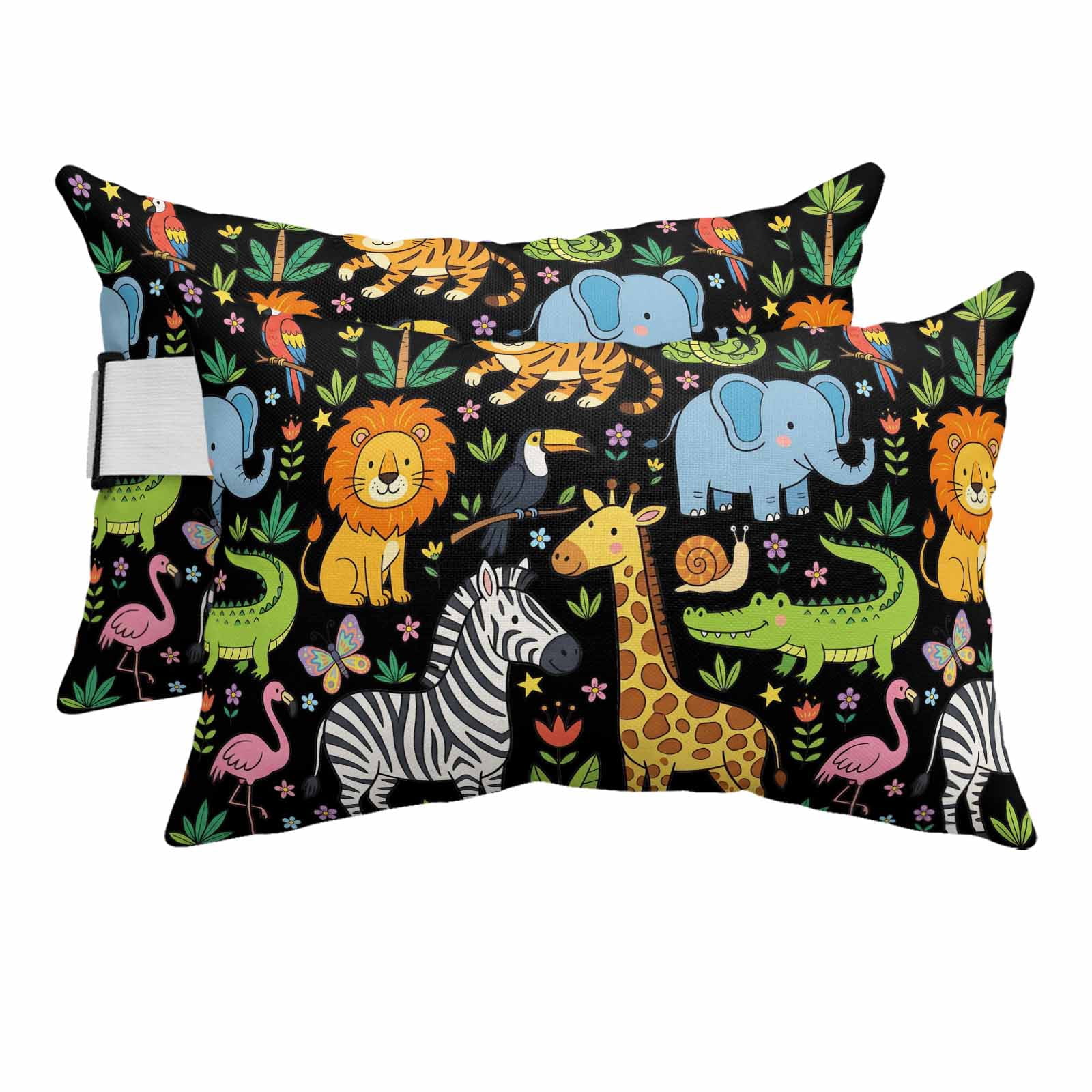Cartoon Animals Outdoor Pillows for Chaise Lounge Chair Beach Headrest ...