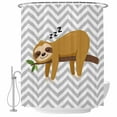 Cartoon Animals Shower Curtain for Bathroom, Brown Sleeping Lazy Sloths ...