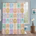 Cartoon Animals Shower Curtain with Hooks, Tiger Koalas Elephant Lion ...