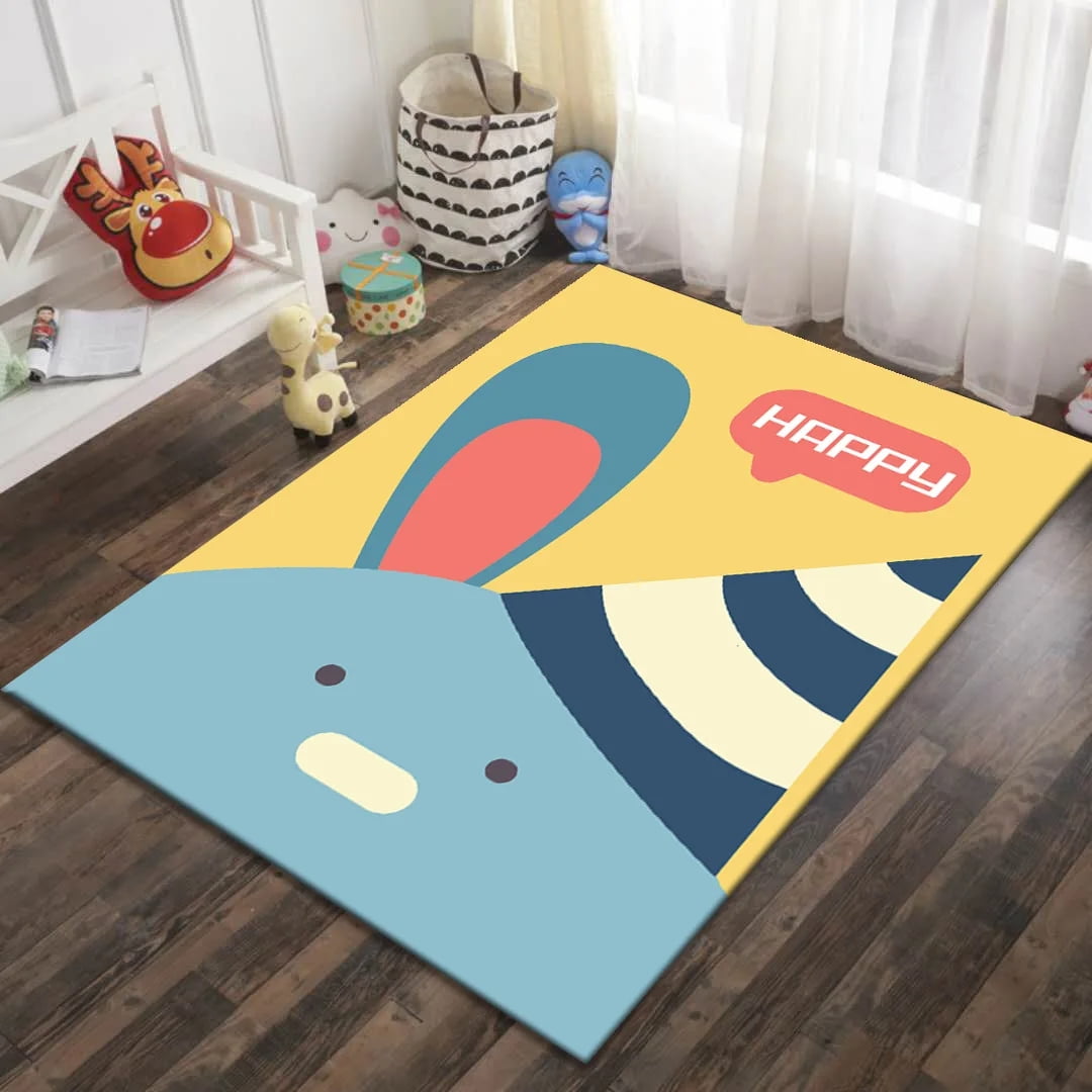 Cartoon Animals Style Carpet Kids Bedroom Crawling Rug Anti-slip ...