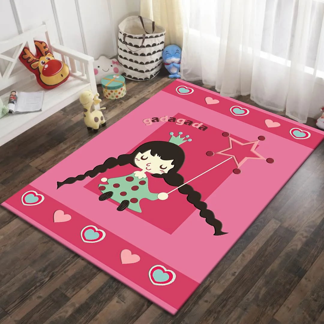 Cartoon Animals Style Carpet Kids Bedroom Crawling Rug Anti-slip ...