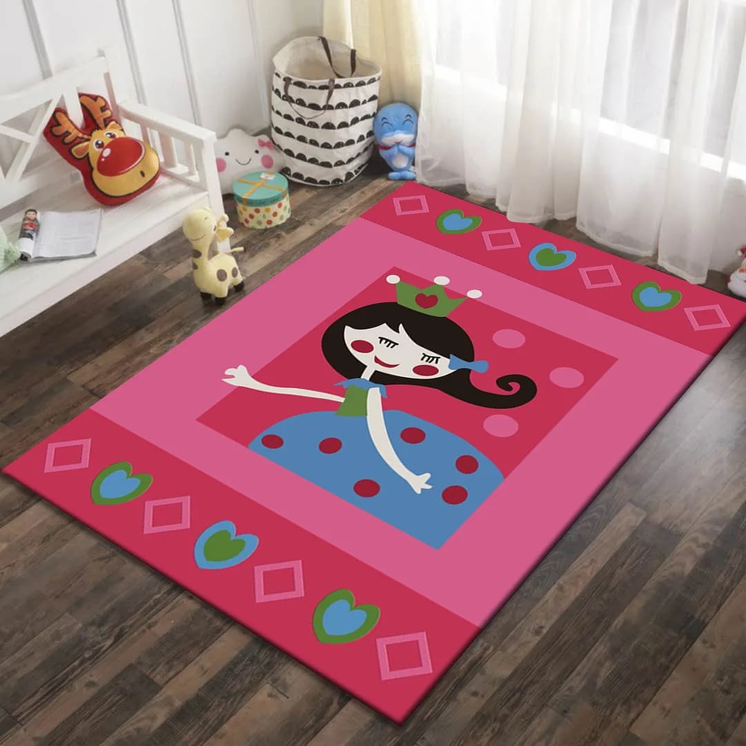 Cartoon Animals Style Carpet Kids Bedroom Crawling Rug Anti-slip ...