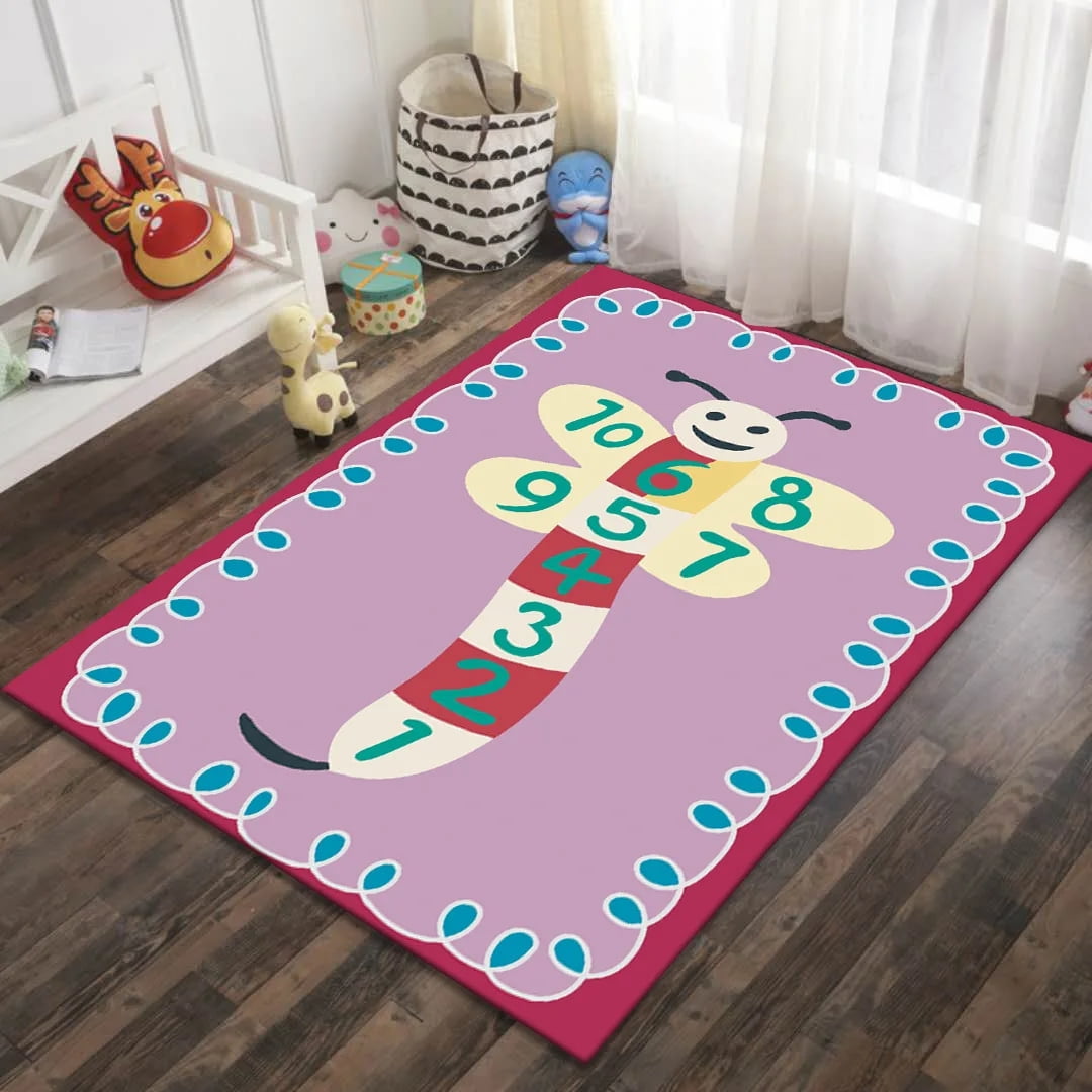 Cartoon Animals Style Carpet Kids Bedroom Crawling Rug Anti-slip ...