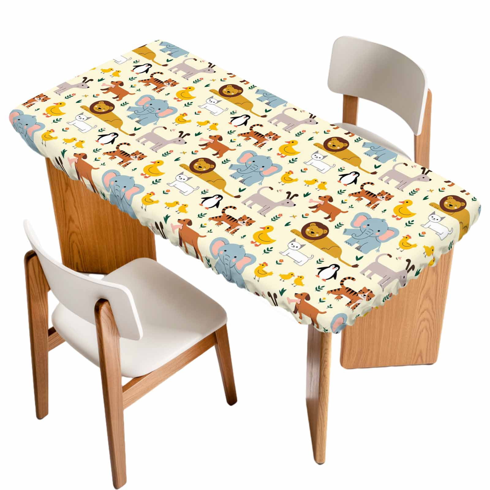 Cartoon Animals Table Cloths for 6 Foot Rectangle Tables, Cute Dog ...