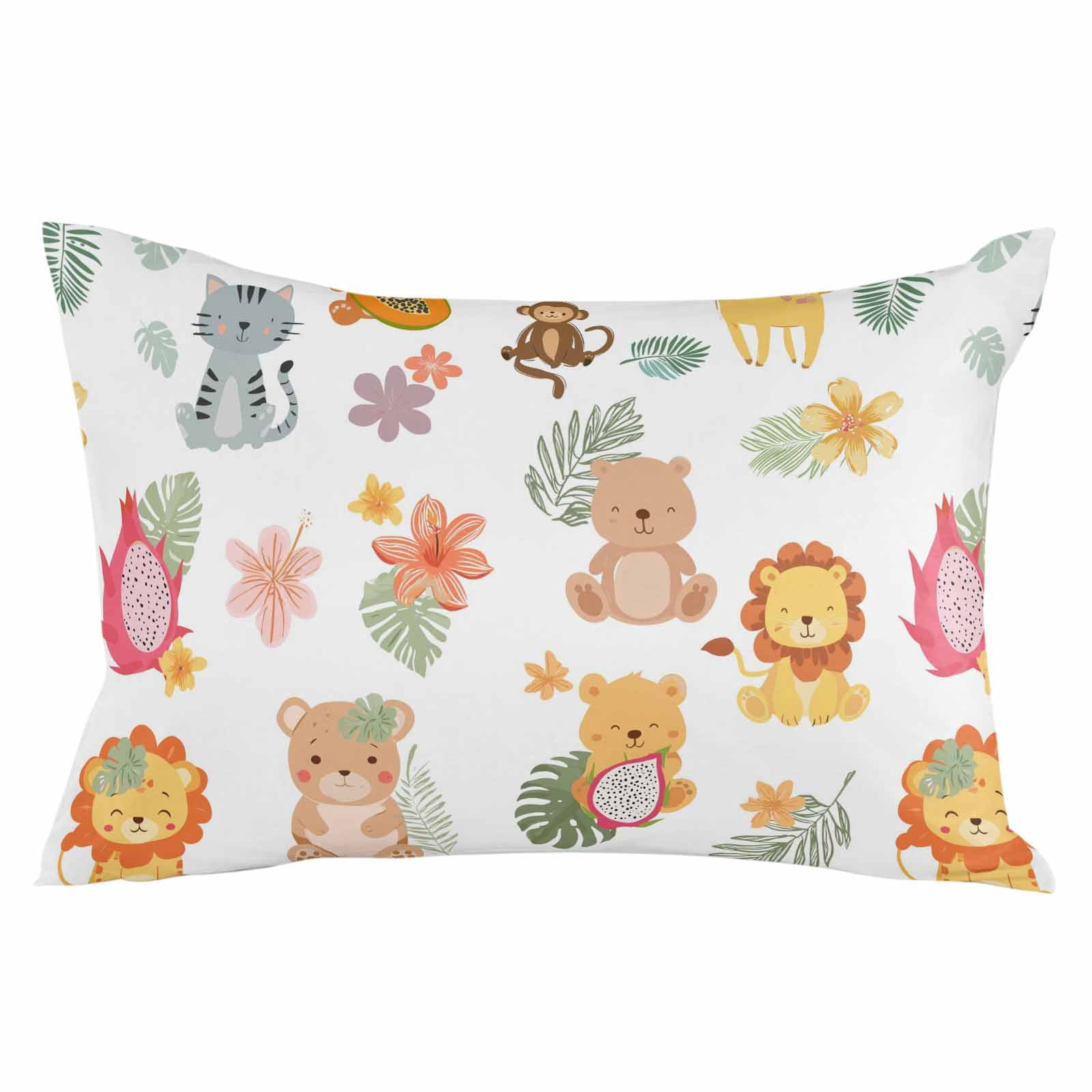 Cartoon Animals Throw Pillow Cover 12 x 20 Inch Decorative Pillow Cover ...