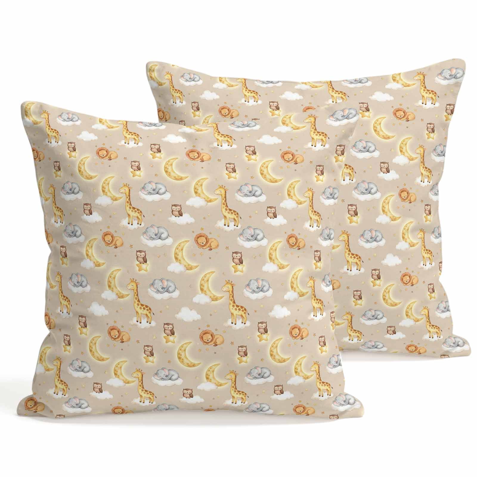 Cartoon Animals Throw Pillow Covers 18 x 18 Inch Pillow Covers Set of 2 ...