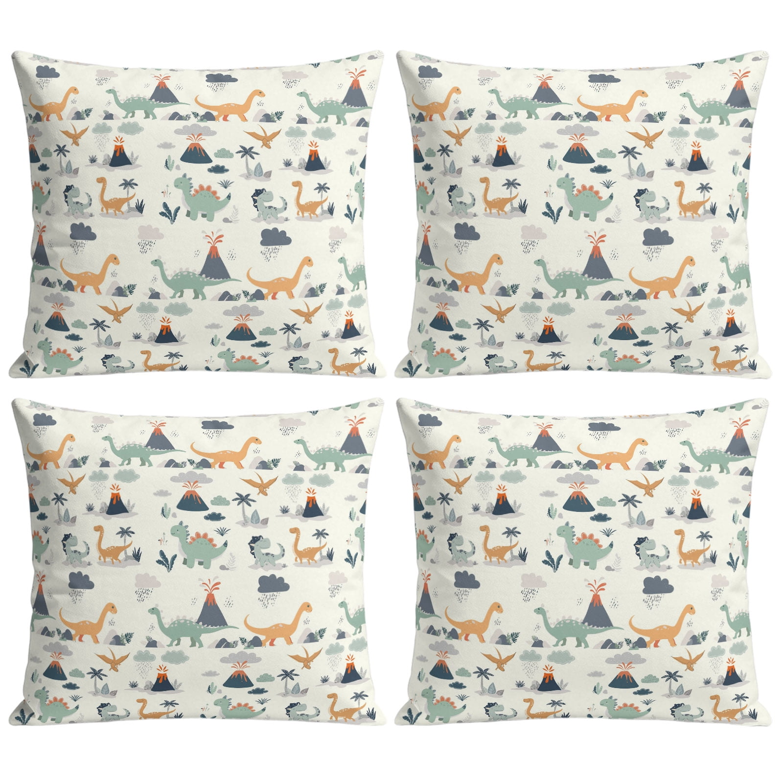 Cartoon Animals Throw Pillow Covers 20 x 20 Inch Pillow Covers Set of 4 ...