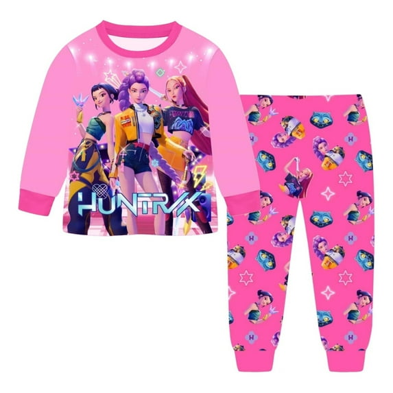 Cartoon Anime Girls Pajamas Set Long Sleeve Top and Pants 3D Print KPop ...