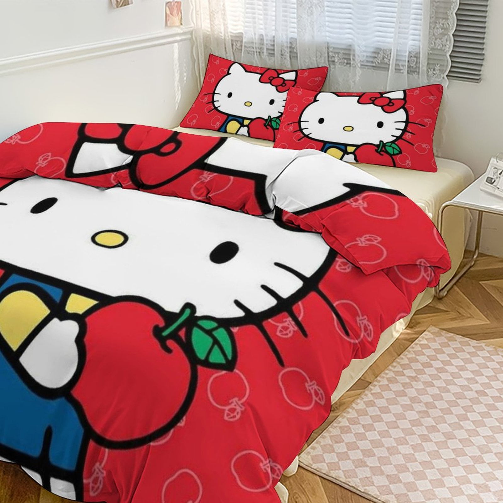 Cartoon & Anime Hello Kitty Bedding Comforter Set For Teenagers & Kids ...