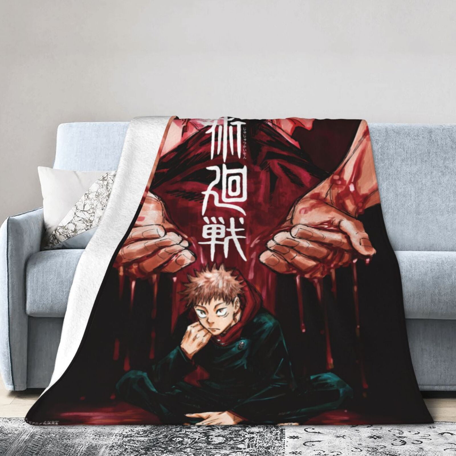 Cartoon Anime Jujutsu Kaisen Throws Blanket Super Soft Featuring Yuji ...