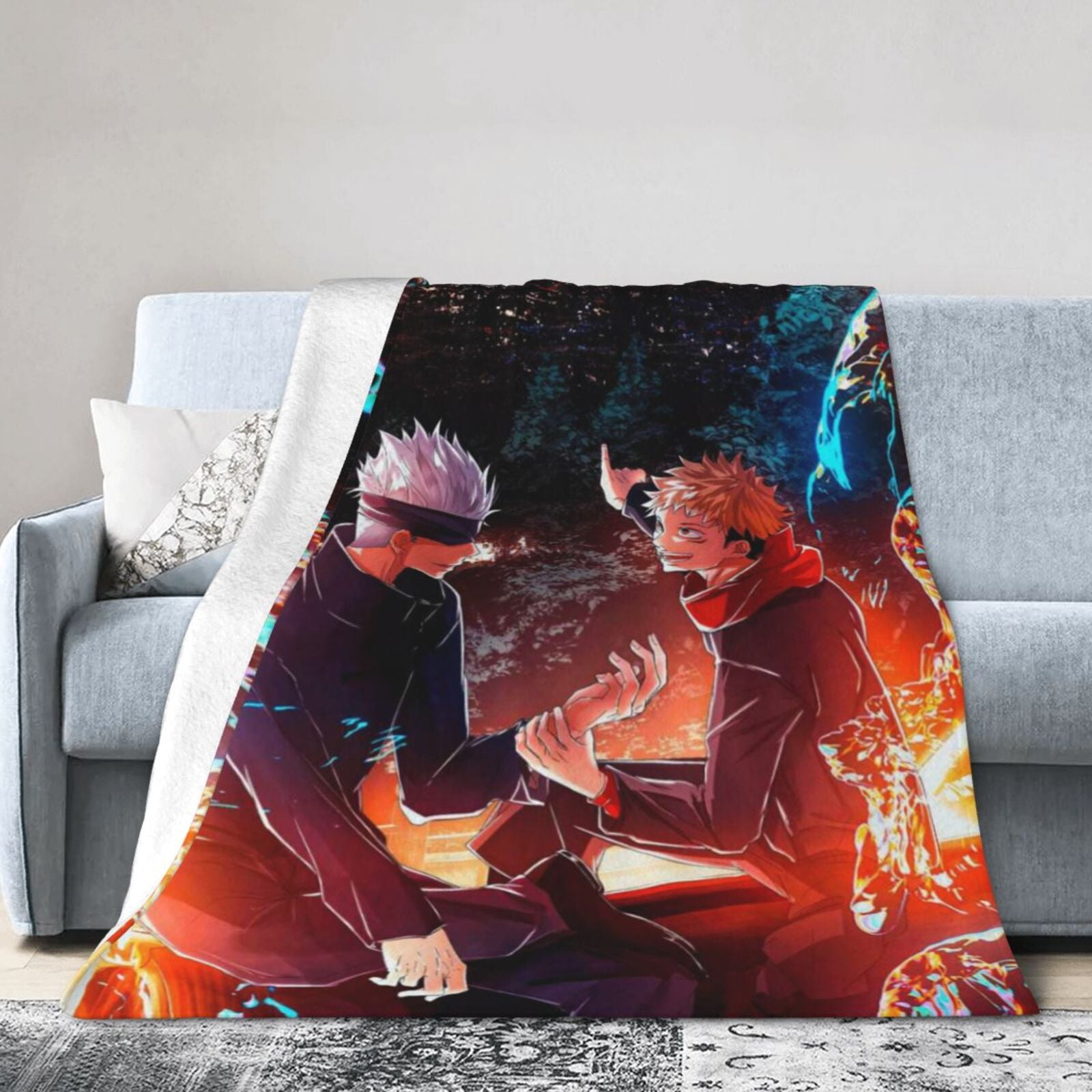 Cartoon Anime Jujutsu Kaisen Throws Blanket Super Soft Featuring Yuji ...