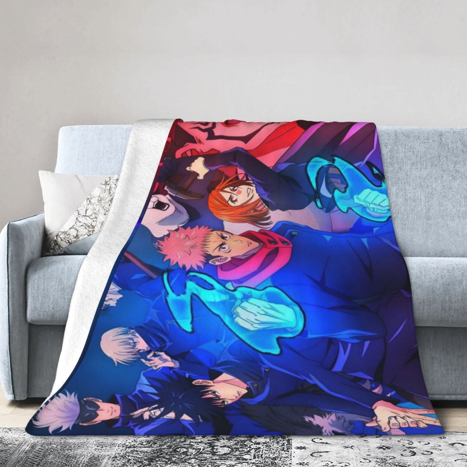 Cartoon Anime Jujutsu Kaisen Throws Blanket Super Soft Featuring Yuji ...