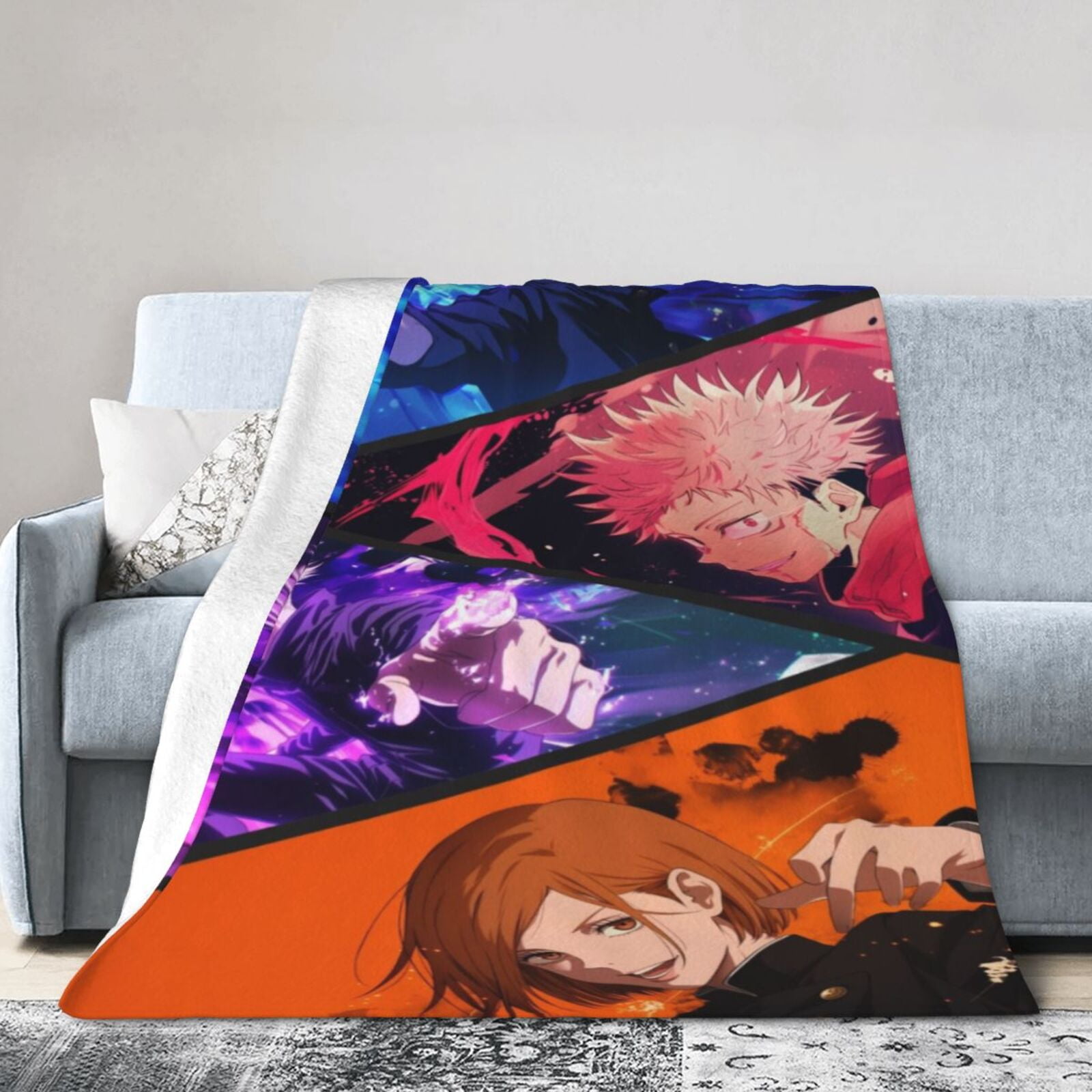 Cartoon Anime Jujutsu Kaisen Throws Blanket Super Soft Featuring Yuji ...