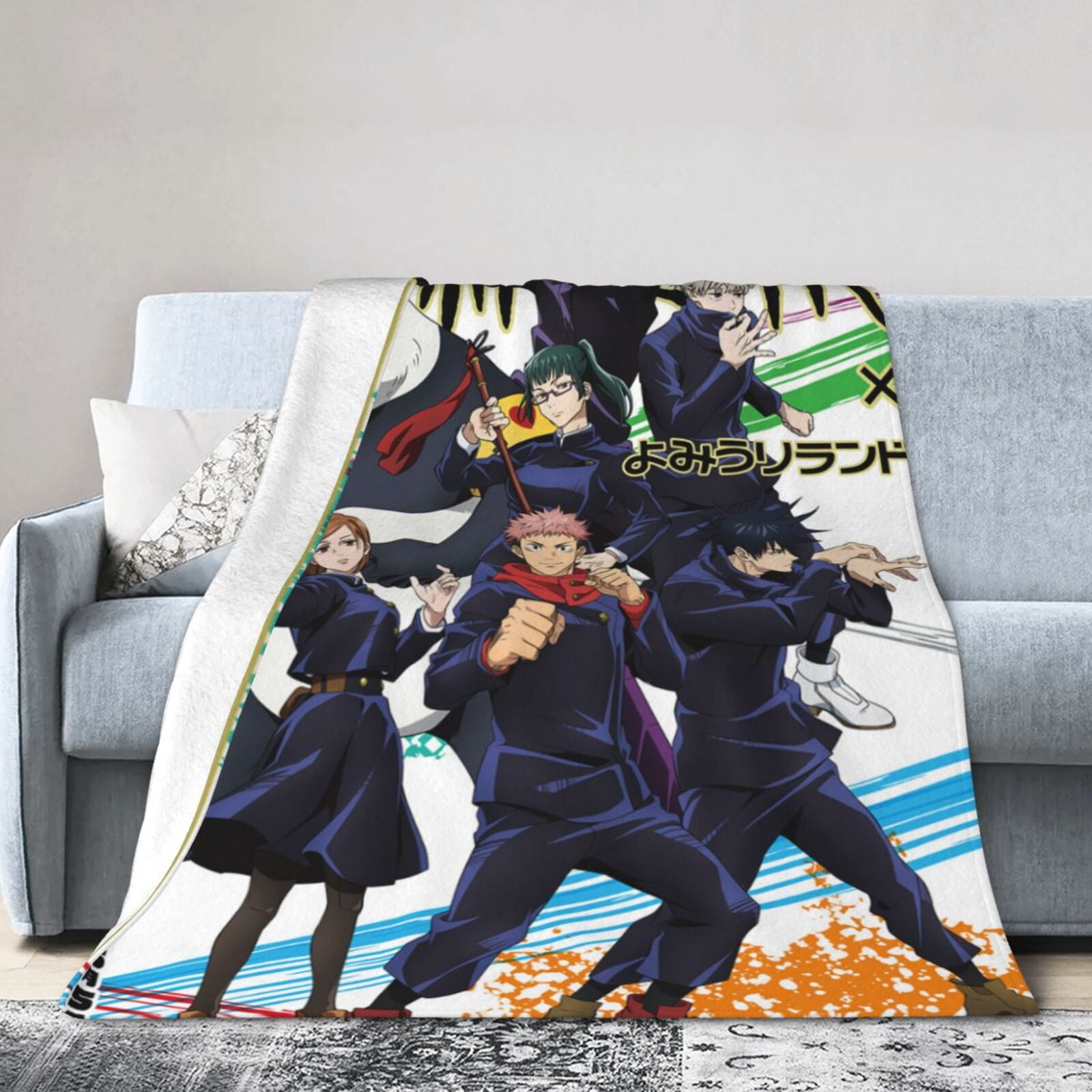 Cartoon Anime Jujutsu Kaisen Throws Blanket Super Soft Featuring Yuji ...