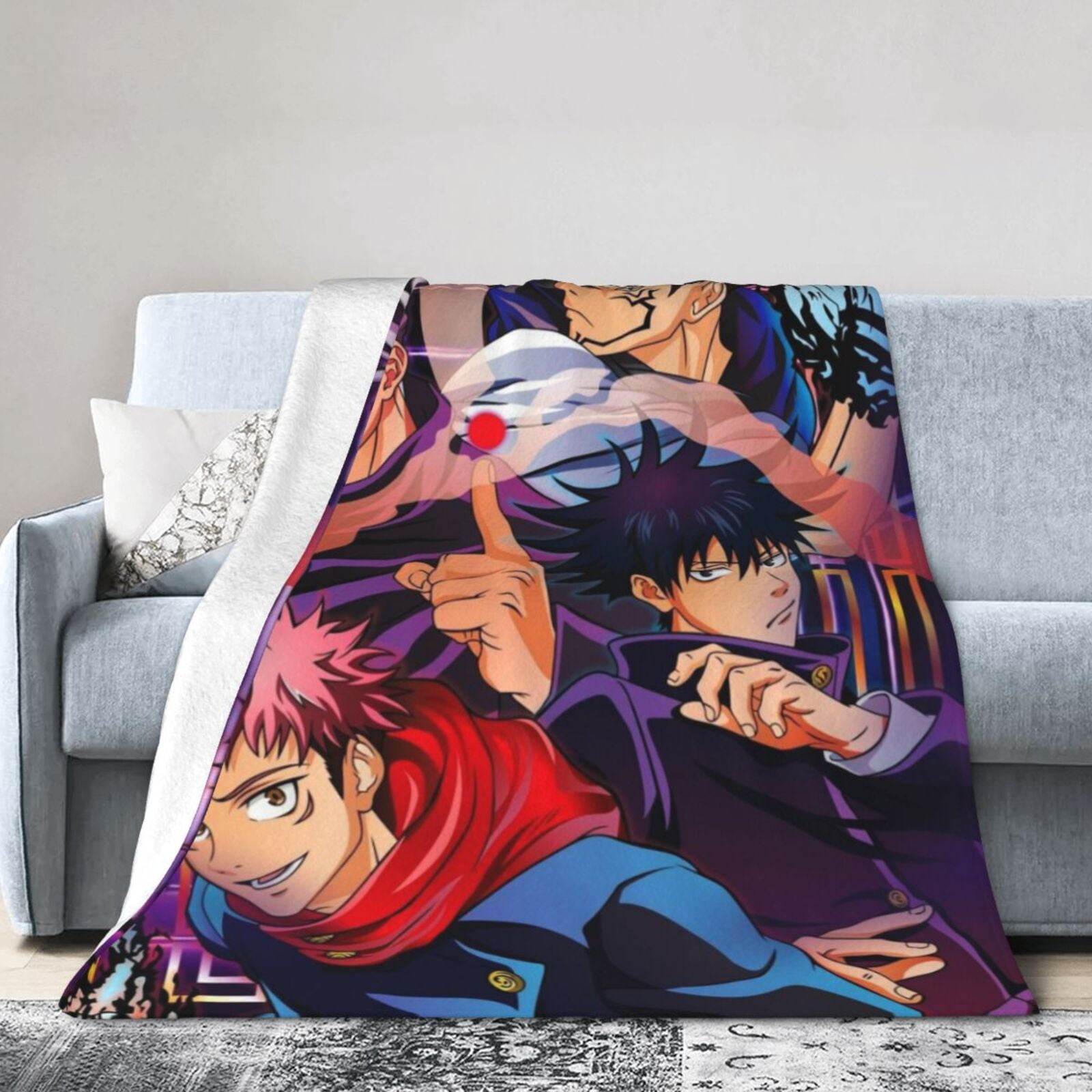 Cartoon Anime Jujutsu Kaisen Throws Blanket Super Soft Featuring Yuji ...
