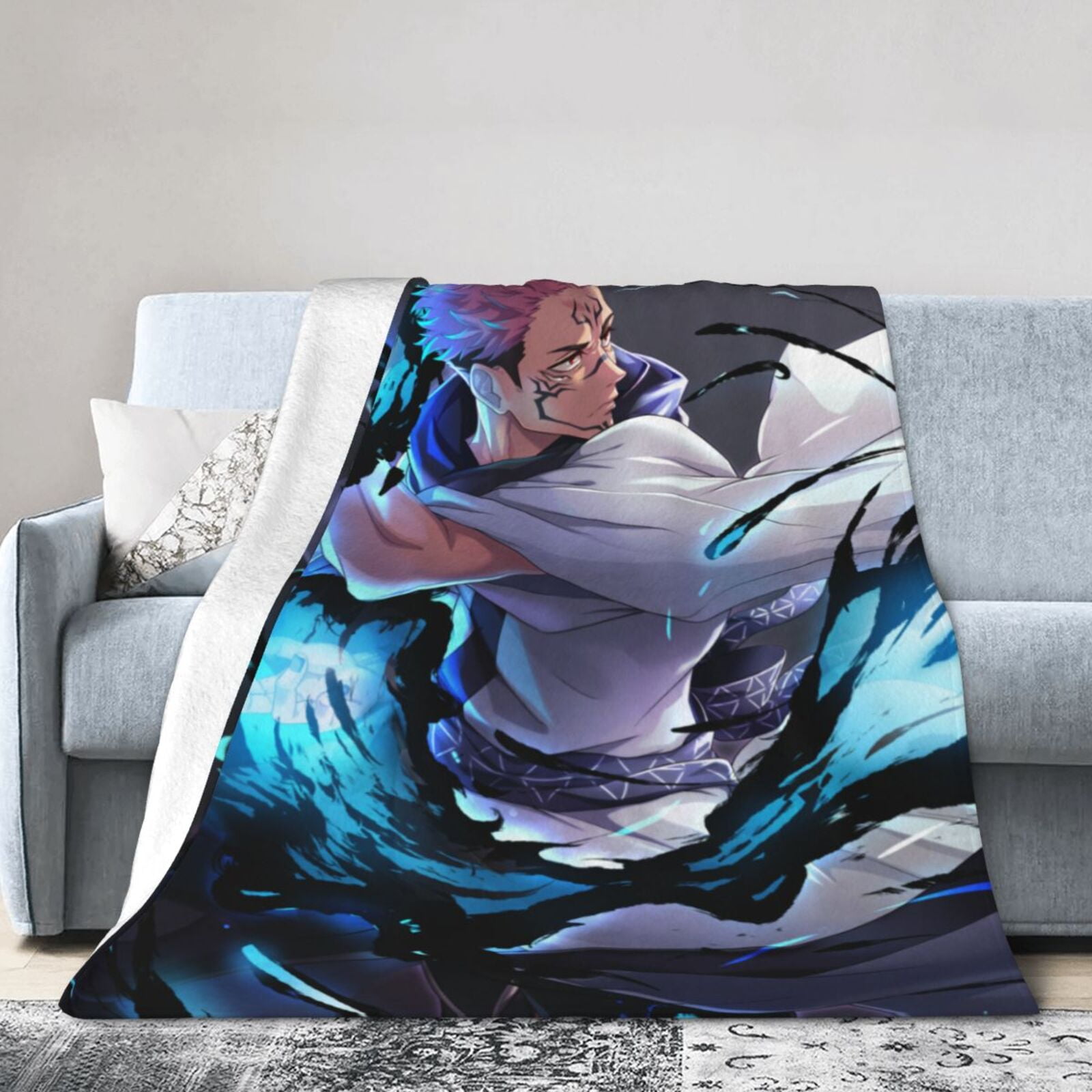Cartoon Anime Jujutsu Kaisen Throws Blanket Super Soft Featuring Yuji ...