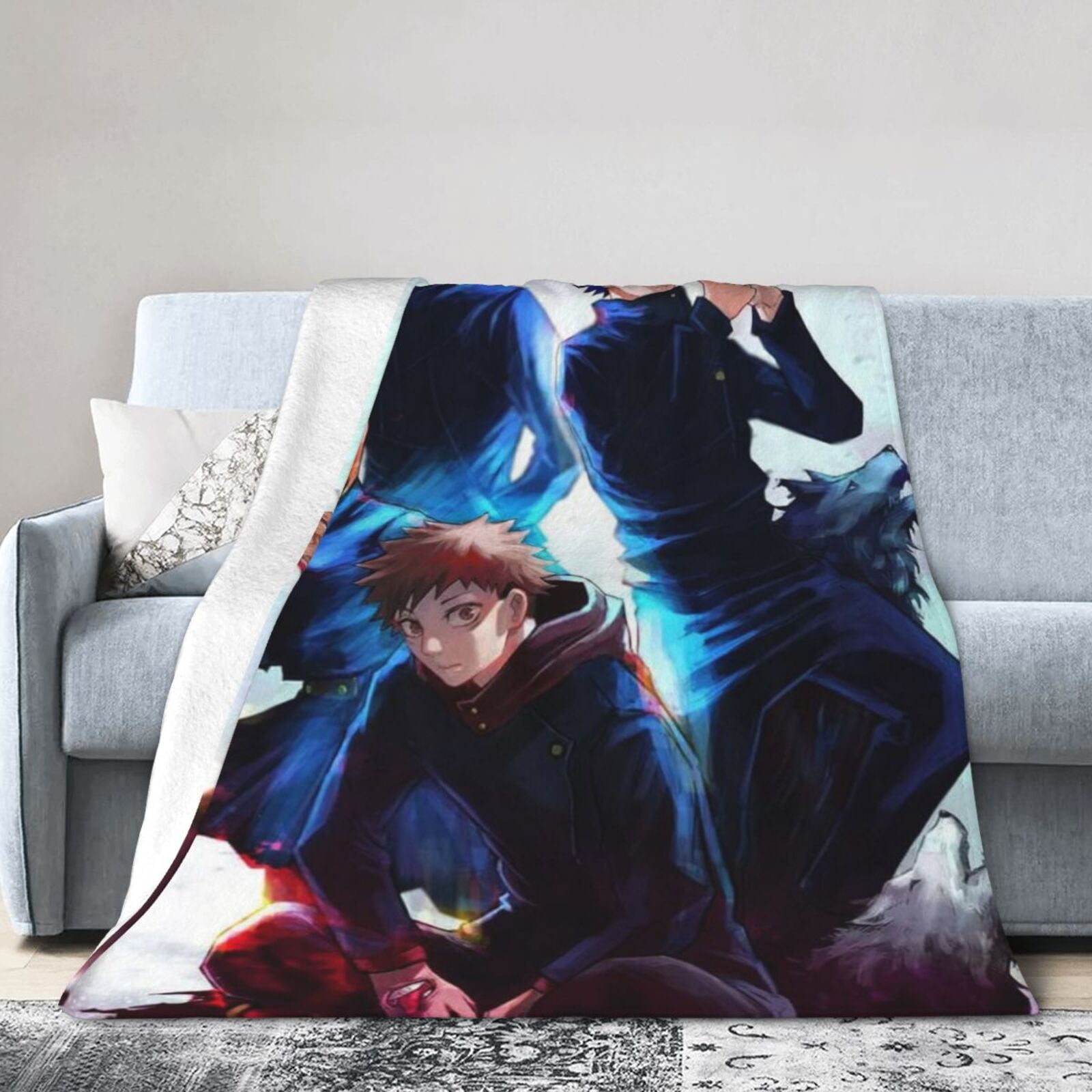 Cartoon Anime Jujutsu Kaisen Throws Blanket Super Soft Featuring Yuji ...