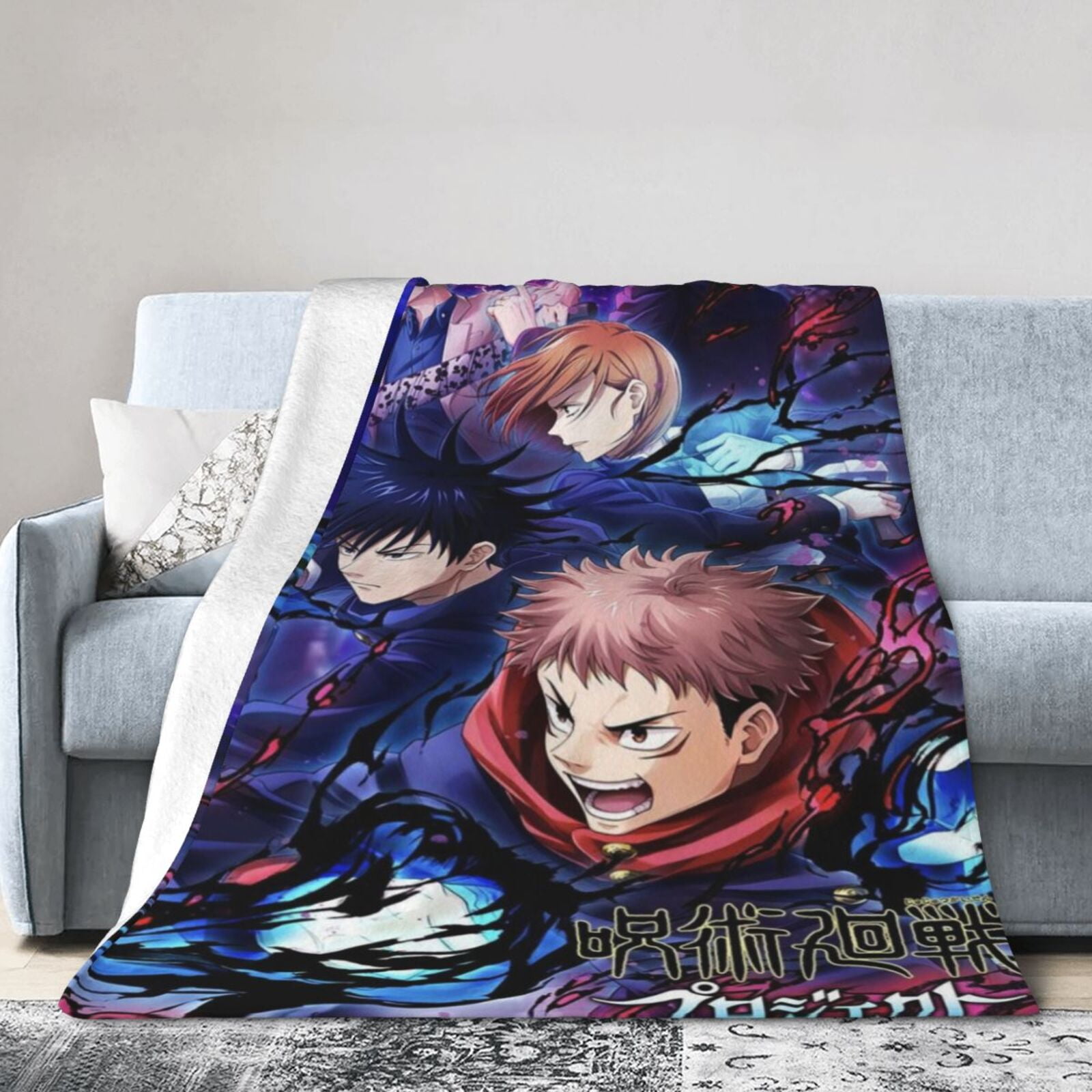 Cartoon Anime Jujutsu Kaisen Throws Blanket Super Soft Featuring Yuji ...