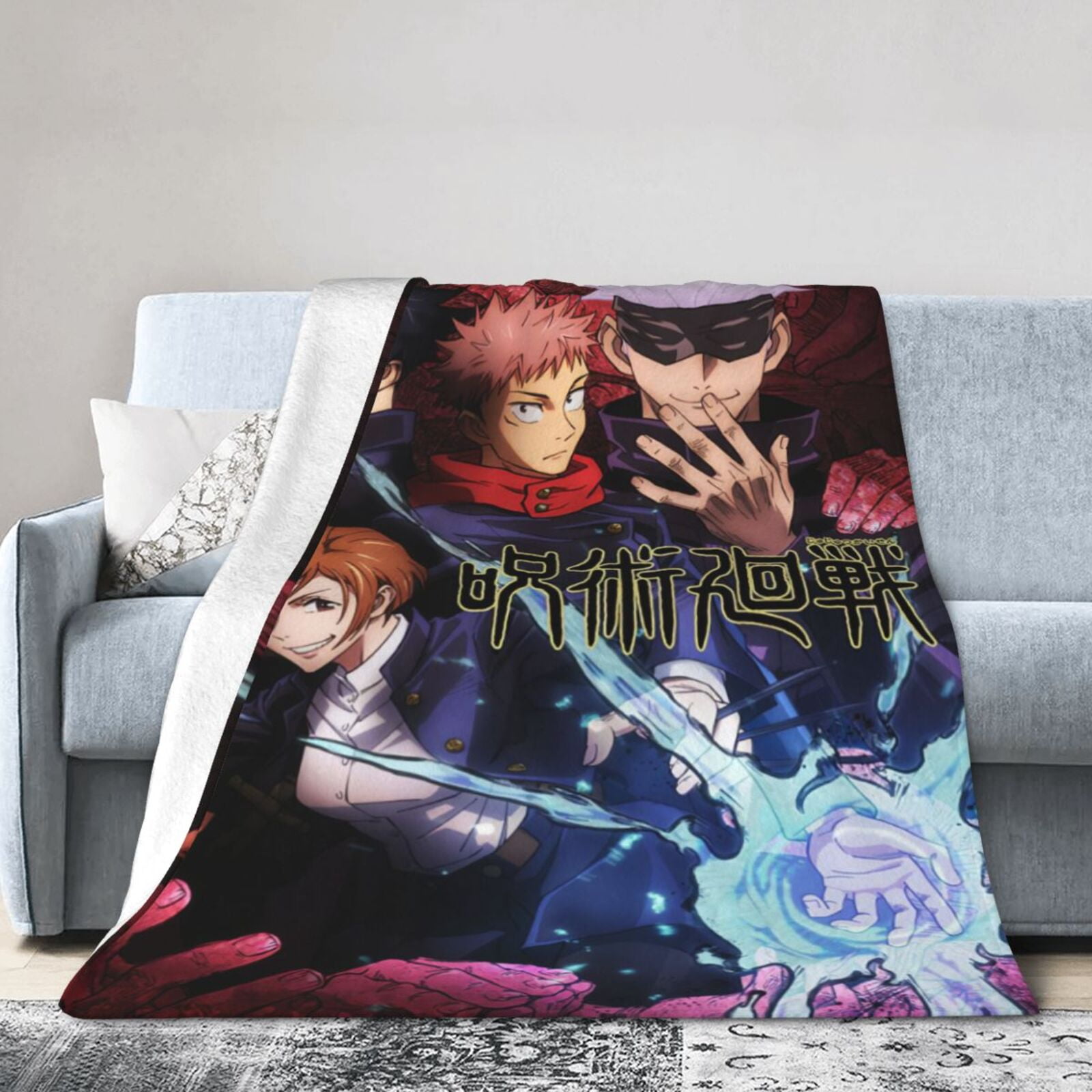Cartoon Anime Jujutsu Kaisen Throws Blanket Super Soft Featuring Yuji ...