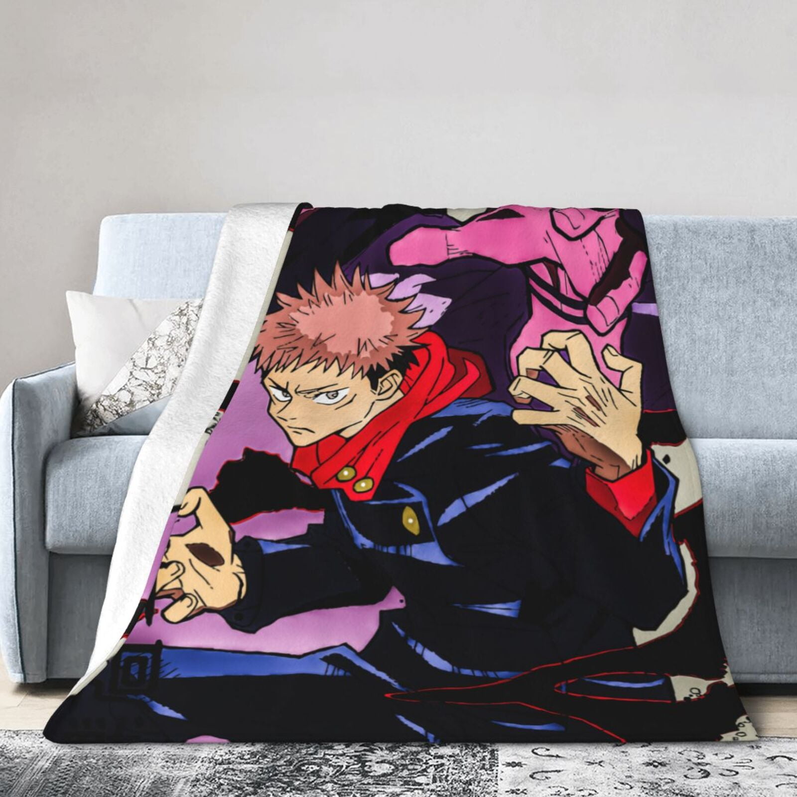 Cartoon Anime Jujutsu Kaisen Throws Blanket Super Soft Featuring Yuji ...