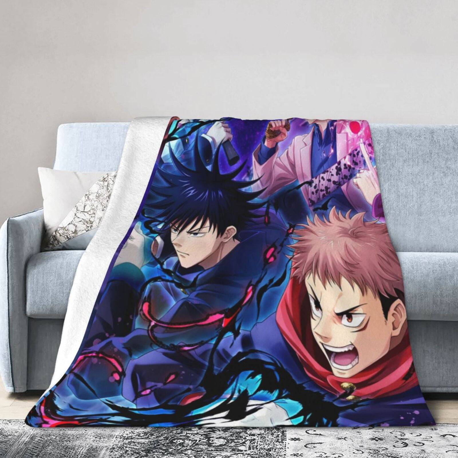 Cartoon Anime Jujutsu Kaisen Throws Blanket Super Soft Featuring Yuji ...
