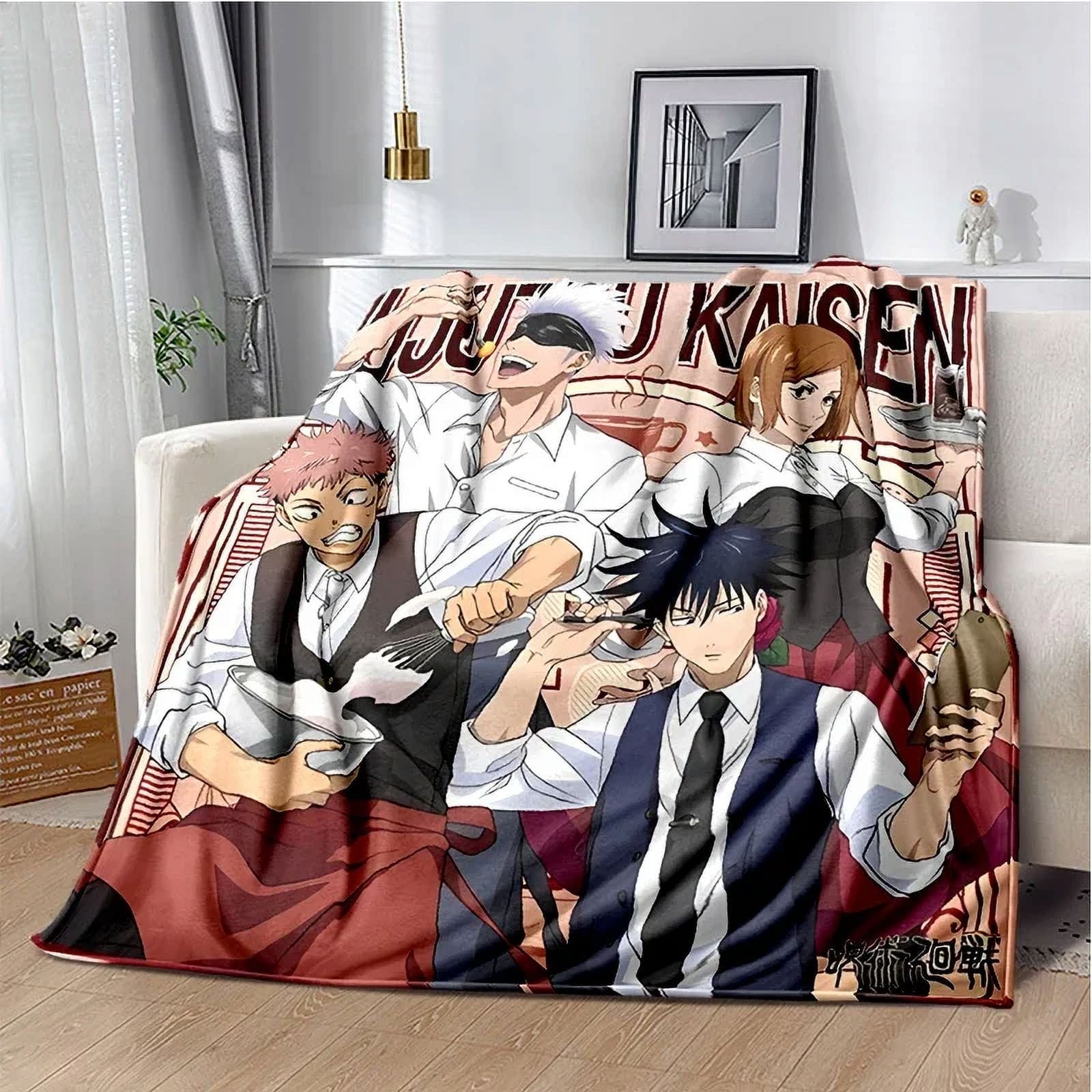 Cartoon Anime Jujutsu Kaisen Throws Blanket Super Soft Featuring Yuji ...
