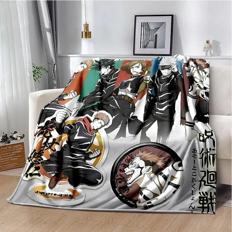 Cartoon Anime Jujutsu Kaisen Throws Blanket Super Soft Featuring Yuji ...