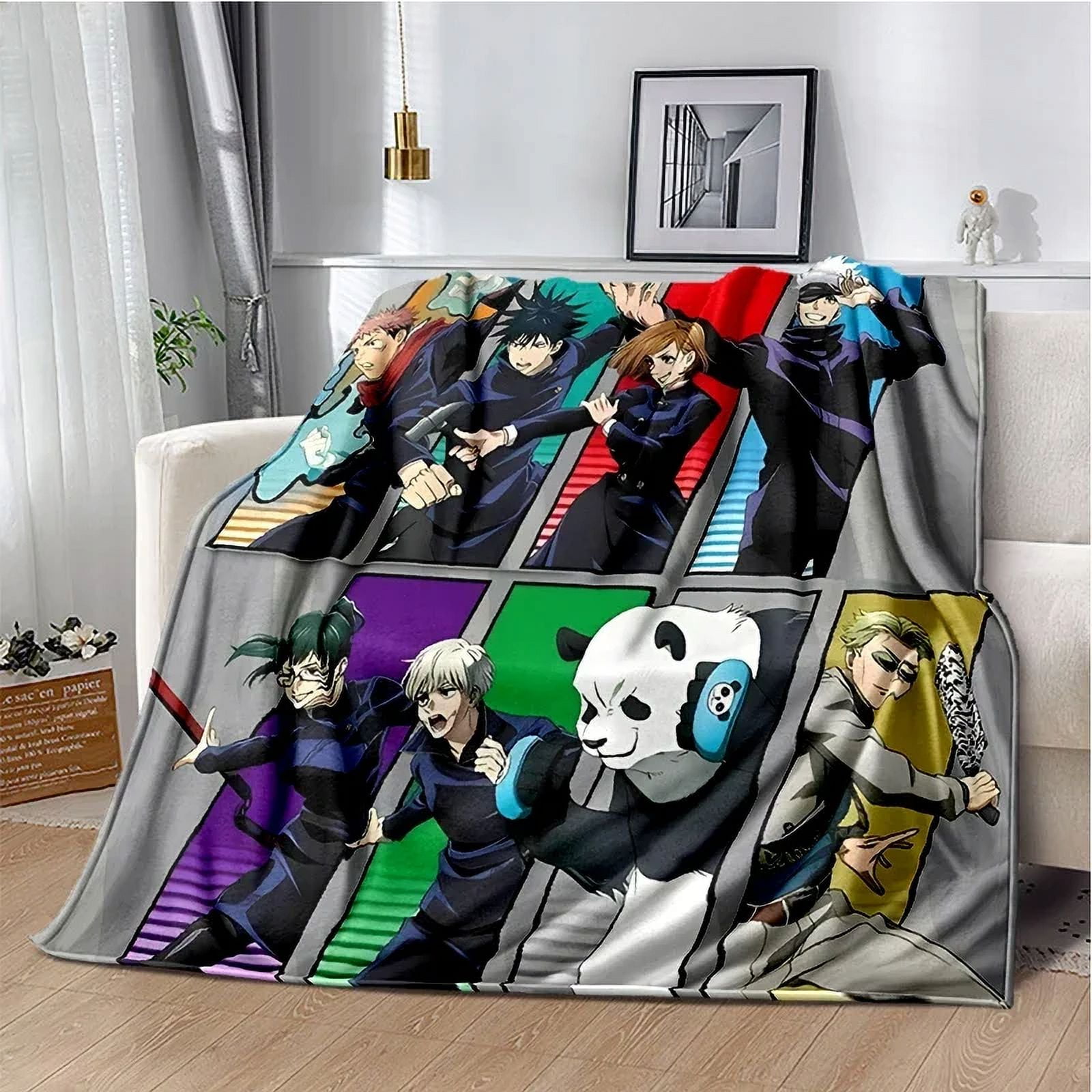Cartoon Anime Jujutsu Kaisen Throws Blanket Super Soft Featuring Yuji ...