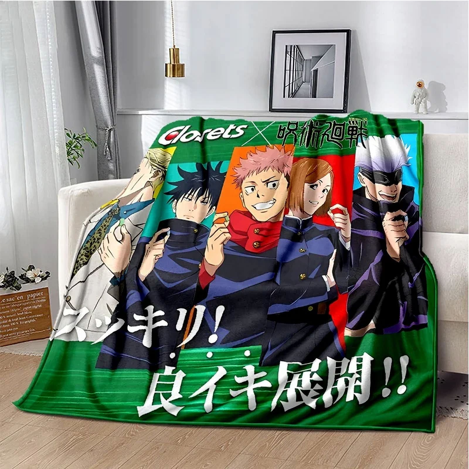 Cartoon Anime Jujutsu Kaisen Throws Blanket Super Soft Featuring Yuji ...