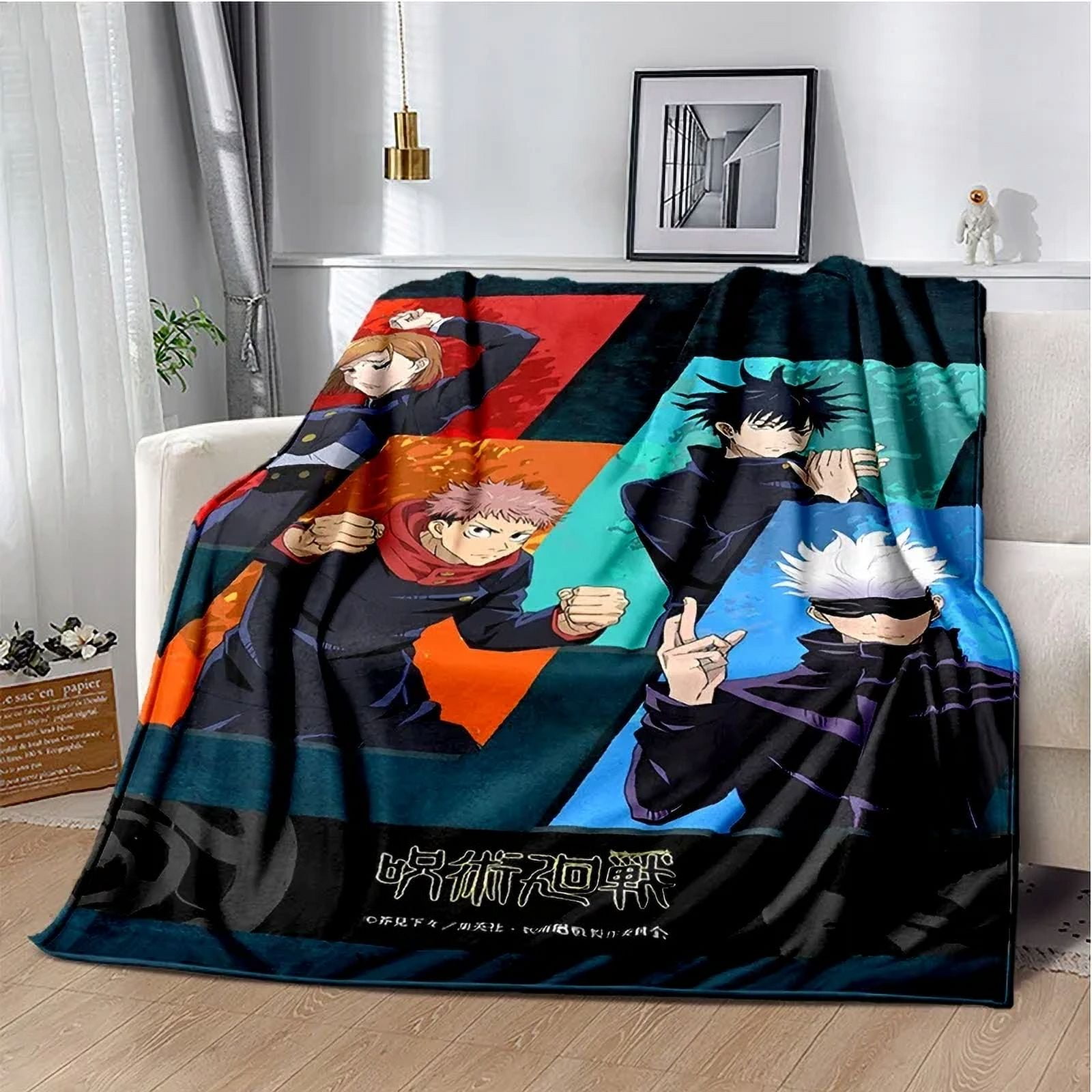 Cartoon Anime Jujutsu Kaisen Throws Blanket Super Soft Featuring Yuji ...