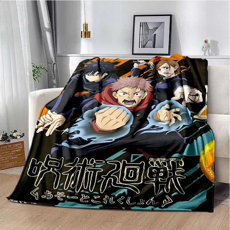 Cartoon Anime Jujutsu Kaisen Throws Blanket Super Soft Featuring Yuji ...