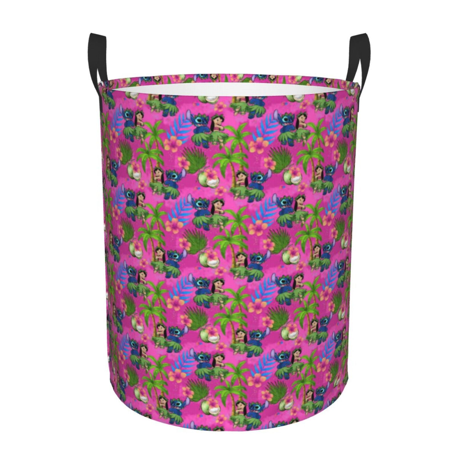 Cartoon Anime Lilo and Stitch angel Round Waterproof Foldable Laundry ...