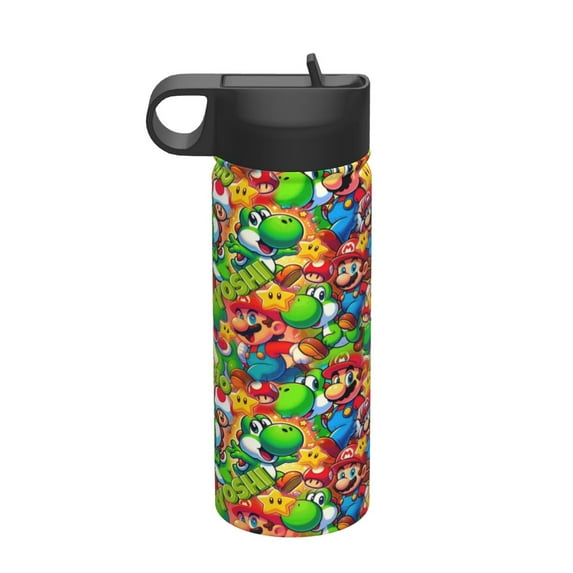 Cartoon Anime Mario 18oz Insulated Stainless Steel Wide Mouth Water ...
