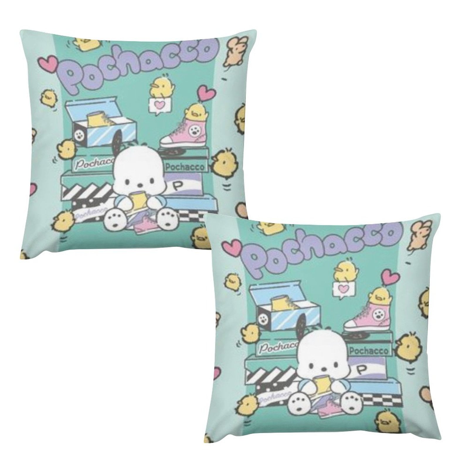 Cartoon Anime Pochacco Kids Plush Pillow Case Set of 2, Soft Square ...