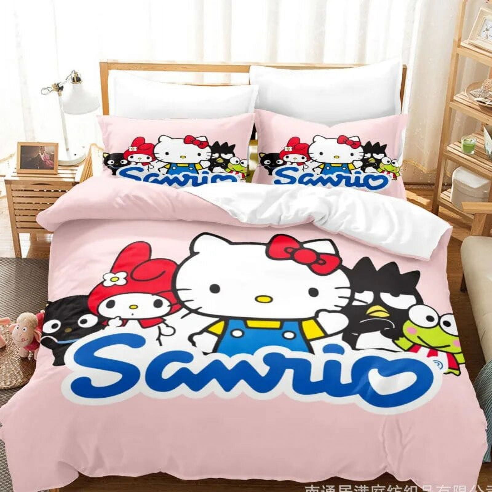 Cartoon Anime Sanrio Bedding Set Hello Kitty Kuromi Melody Quilt Duvet