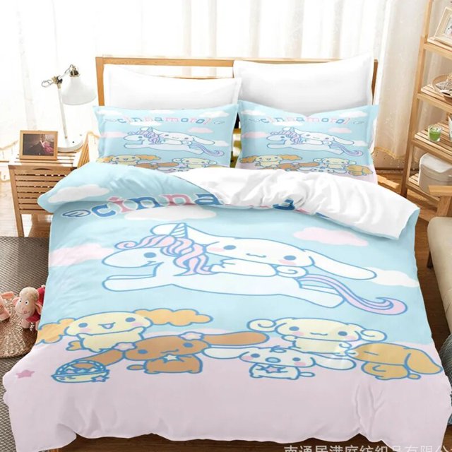 Cartoon Anime Sanrio Bedding Set Hello Kitty Kuromi Melody Quilt Duvet