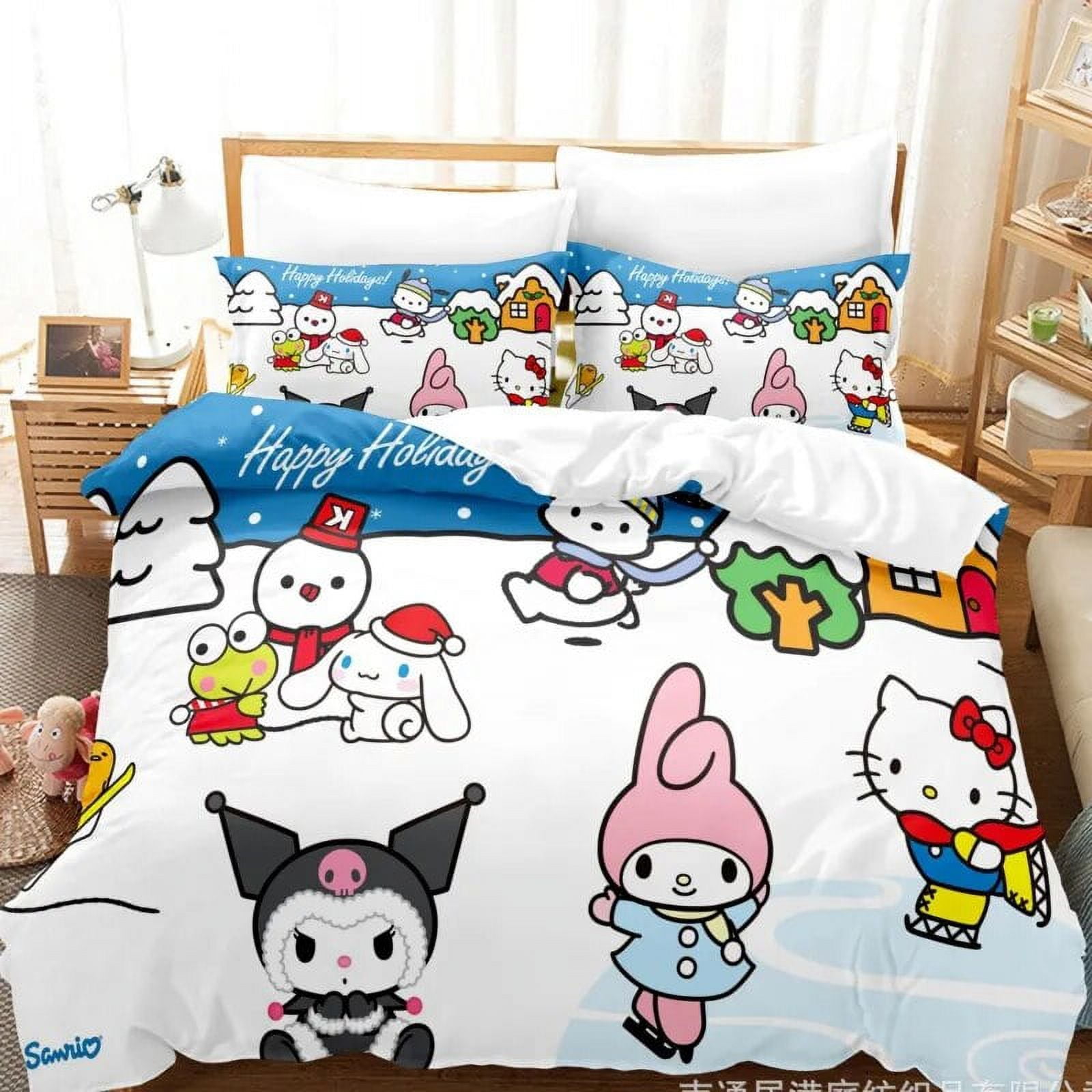 Cartoon Anime Sanrio Bedding Set Hello Kitty Kuromi Melody Quilt Duvet