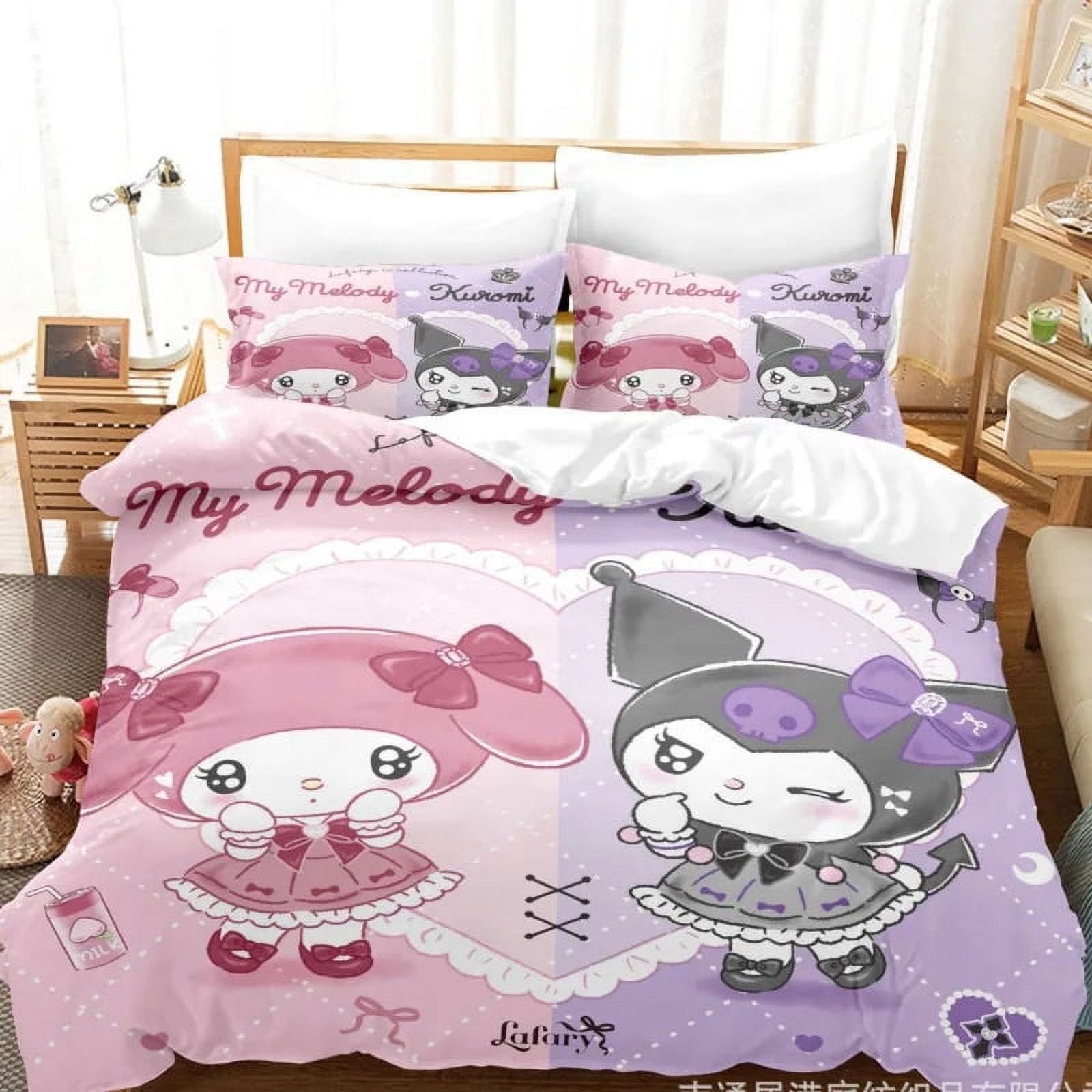 Cartoon Anime Sanrio Bedding Set Hello Kitty Kuromi Melody Quilt Duvet