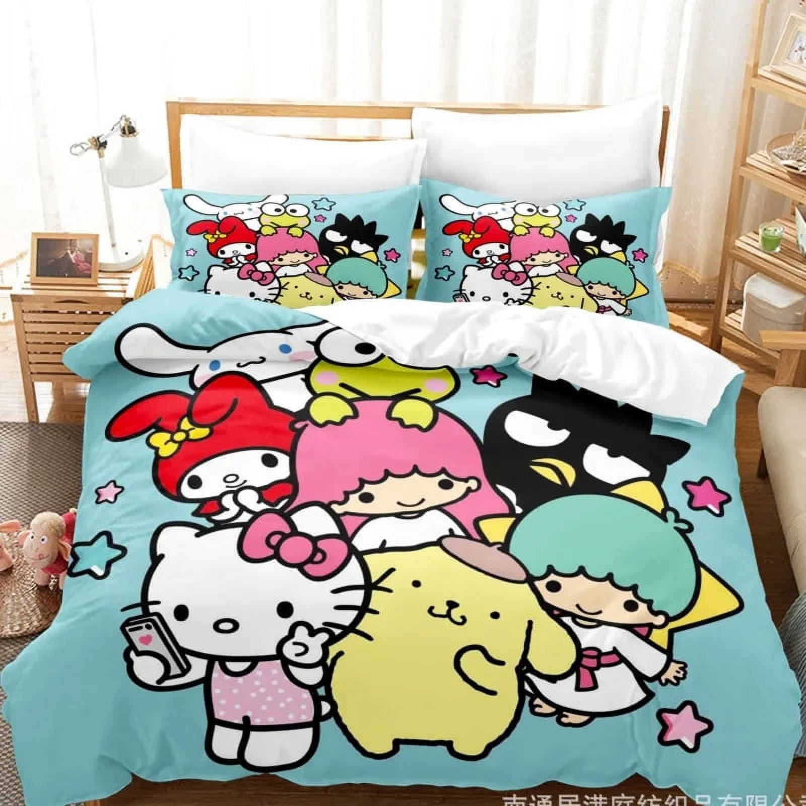 Cartoon Anime Sanrio Bedding Set Hello Kitty Kuromi Melody Quilt Duvet ...