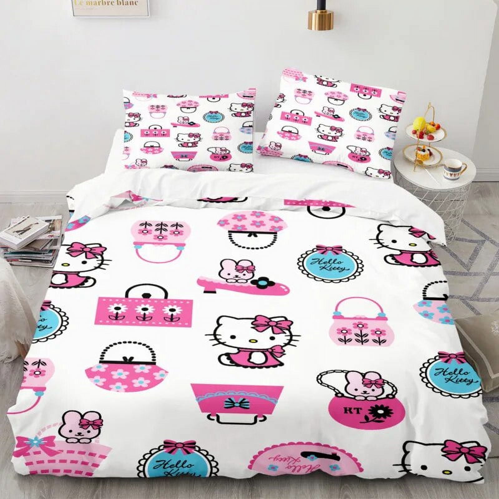 Cartoon Anime Sanrio Bedding Set Hello Kitty Quilt Duvet Cover ...
