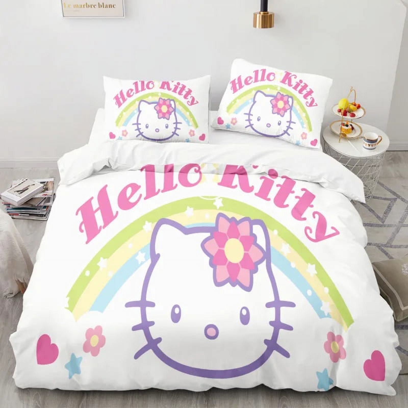 Cartoon Anime Sanrio Bedding Set Hello Kitty Quilt Duvet Cover ...