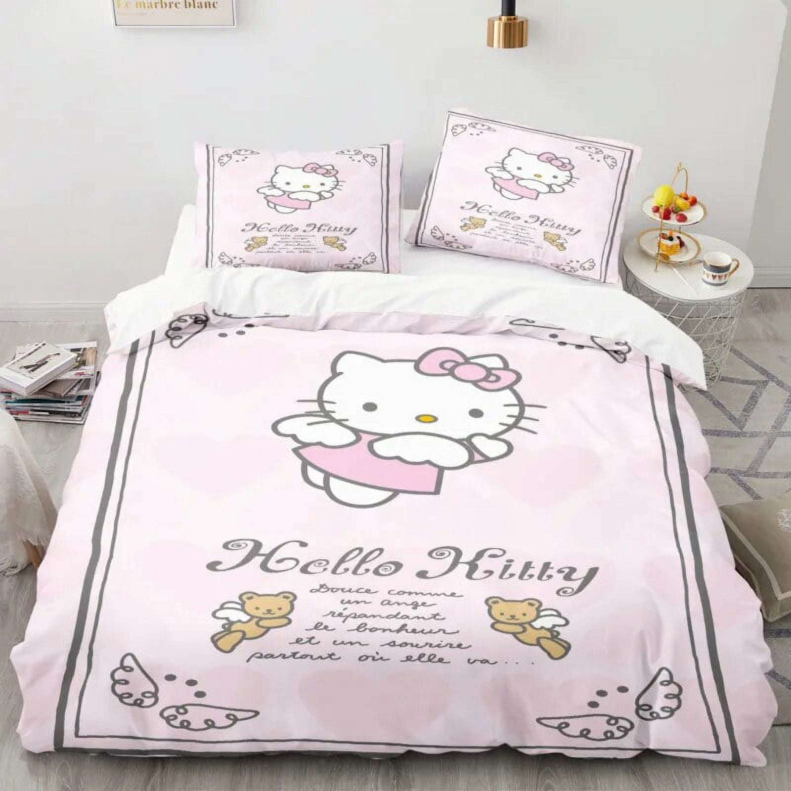 Cartoon Anime Sanrio Bedding Set Hello Kitty Quilt Duvet Cover ...