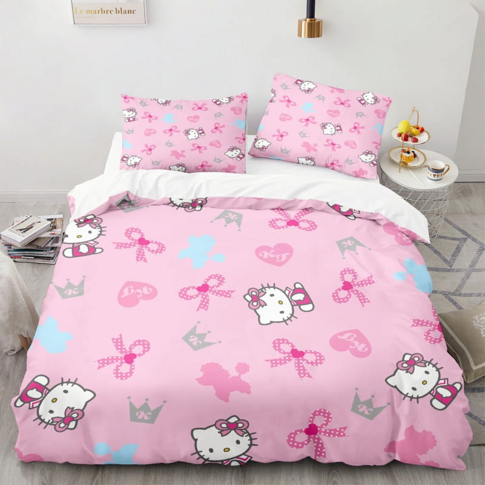 Cartoon Anime Sanrio Bedding Set Hello Kitty Quilt Duvet Cover ...