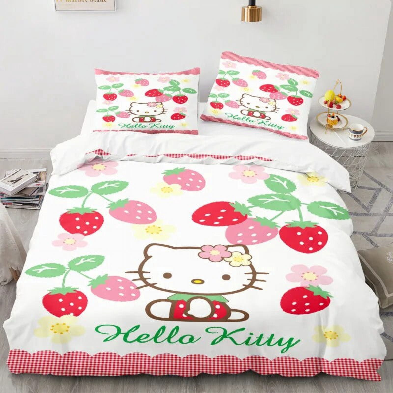 Cartoon Anime Sanrio Bedding Set Hello Kitty Quilt Duvet Cover ...