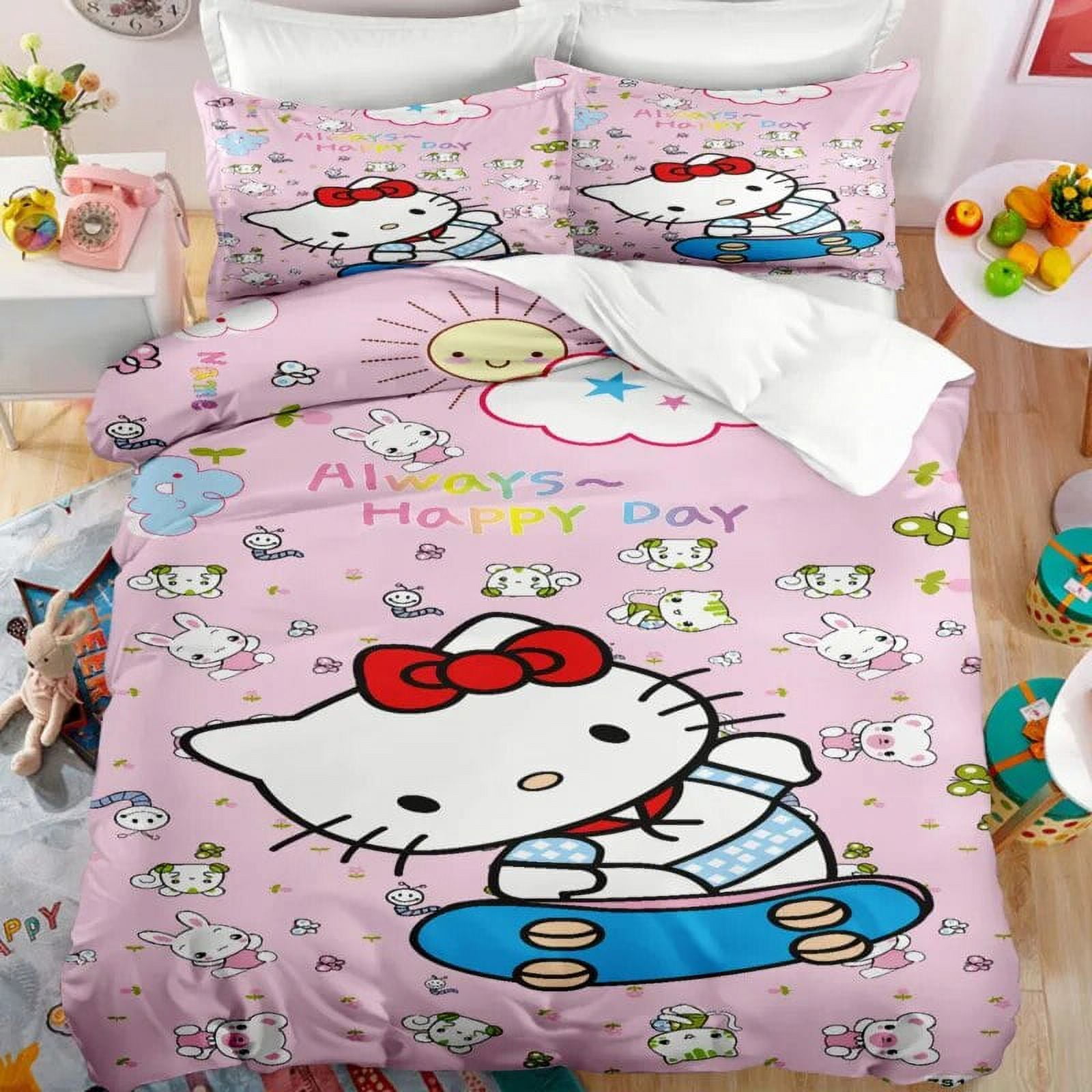 Cartoon Anime Sanrio Bedding Set Hello Kitty Quilt Duvet Cover ...