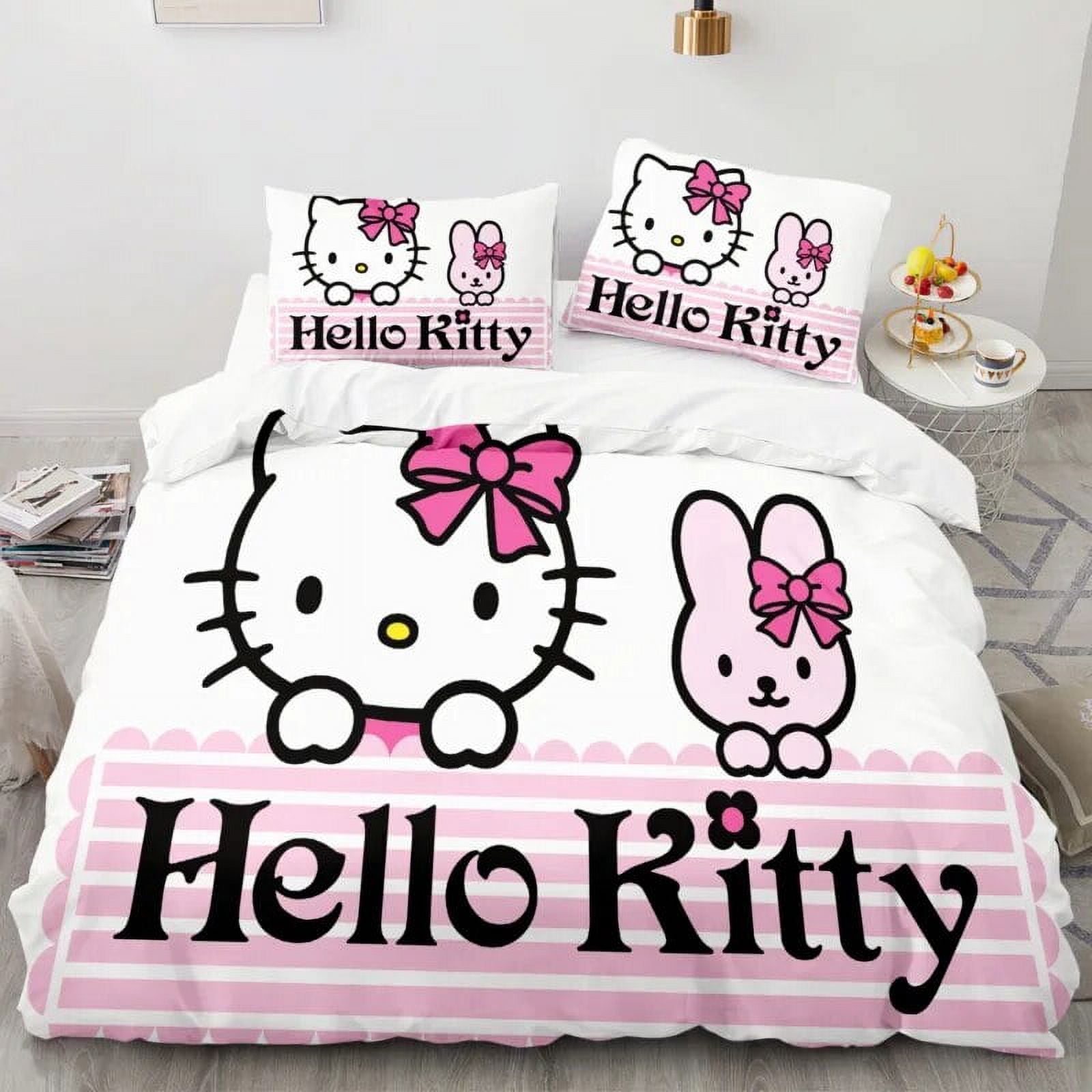 Cartoon Anime Sanrio Bedding Set Hello Kitty Quilt Duvet Cover ...